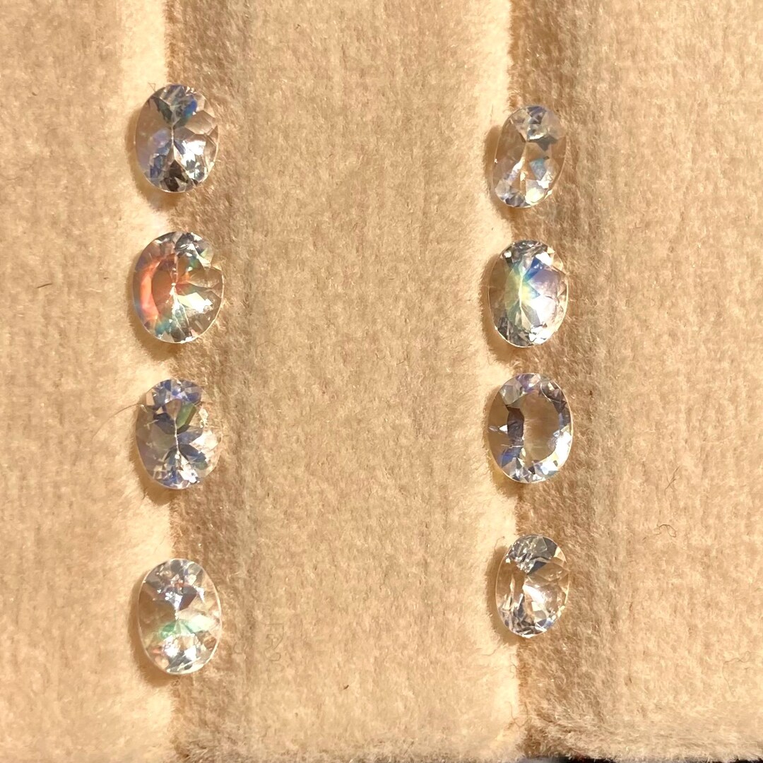 Eye Clean Andesine Moonstones - 8 Pcs Loose Gemstones - 5x4 MM ...