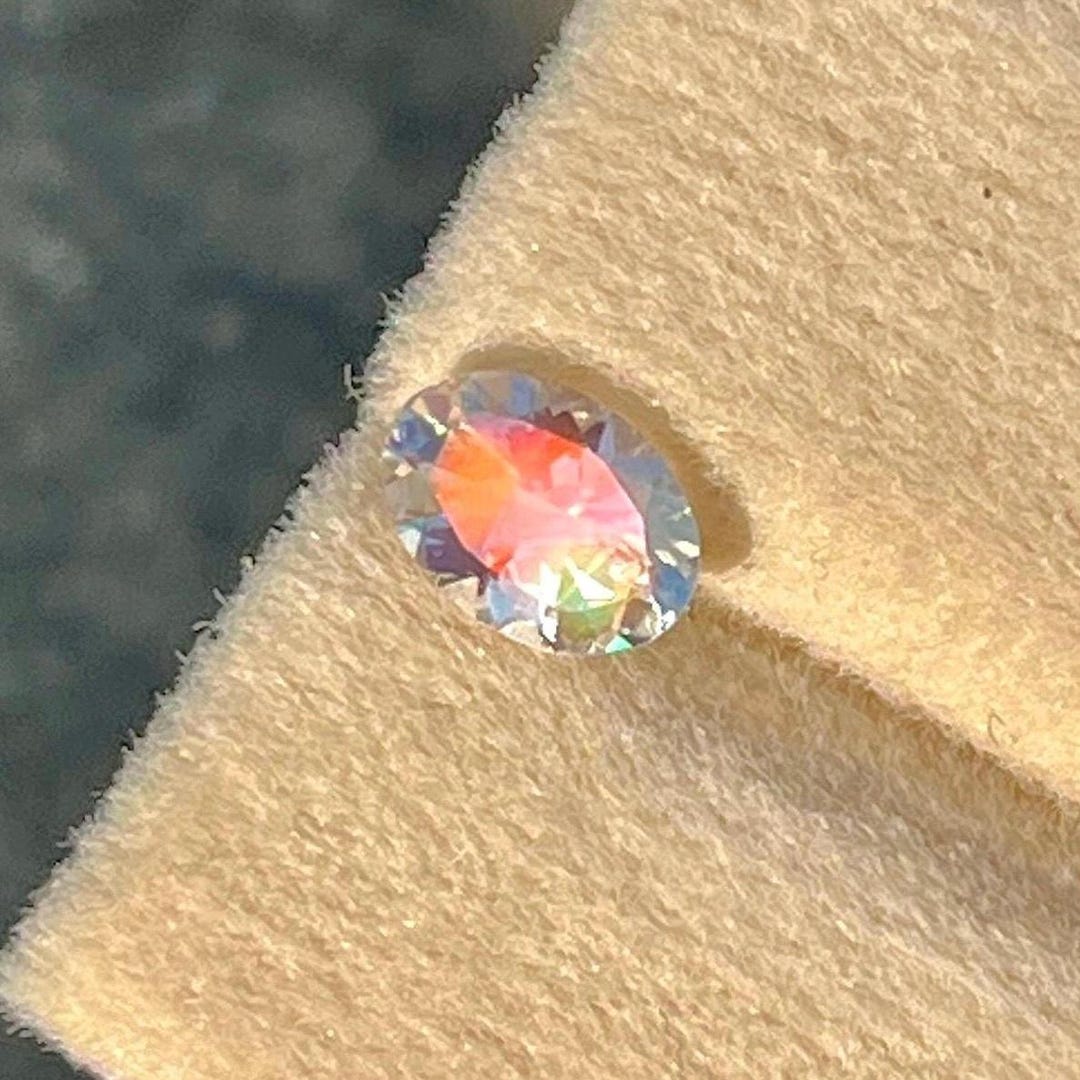 Royal Multi Pink Fire Andesine Moonstone, Eye Clean, 0.55 Ct. Oval Cut ...