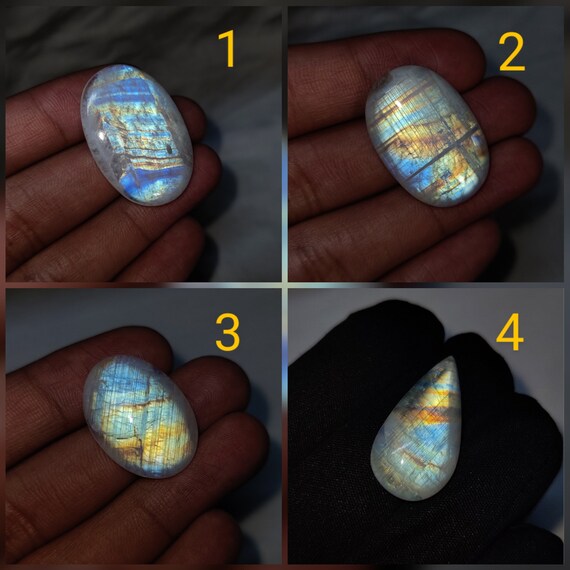 Rainbow Fire Superb Colors Natural Moonstones Four Pieces - Etsy