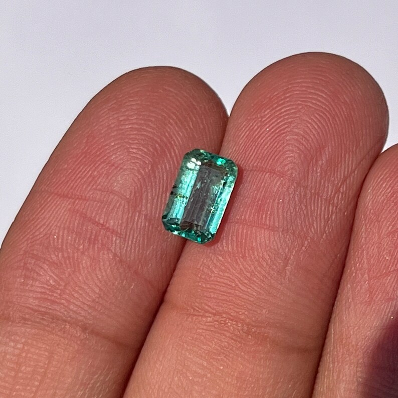 Esmeralda de Zambia de talla esmeralda de 1,15 ct / Piedra preciosa ...