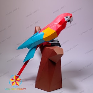 DIY Papercraft Parrot, Macaw PDF, SVG Template, 3D Macaw Paper Craft ...