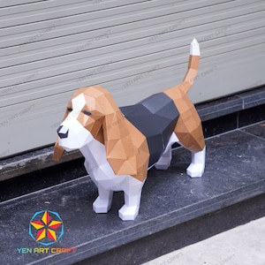 Papercraft Basset Hound Dog PDF, SVG Template for Cricut Project - DIY ...