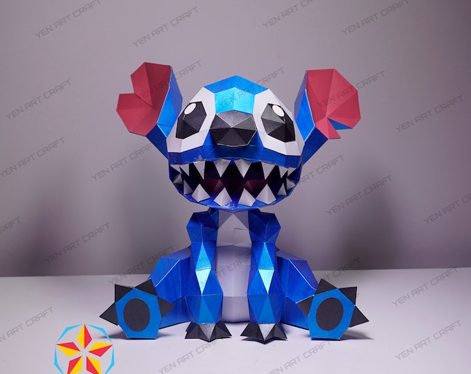 Stitch Papercraft 3D – Low Poly Template Pdf, Svg, Dxf | DIY Lilo ...