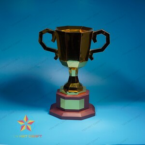 Golden Cup Papercraft PDF SVG Template for Winner Cup Papercraft, DIY ...