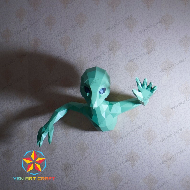 3D Papercraft Alien PDF SVG Template 3D Alien Paper Craft - Etsy