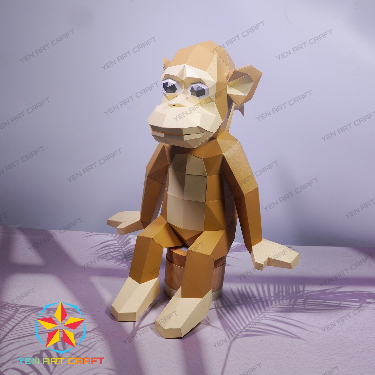 Papercraft Monkey PDF, SVG Template for Cricut Project - DIY Monkey ...
