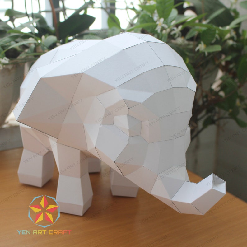 Elephant Papercraft PDF SVG Template for Creating 3D Elephant - Etsy