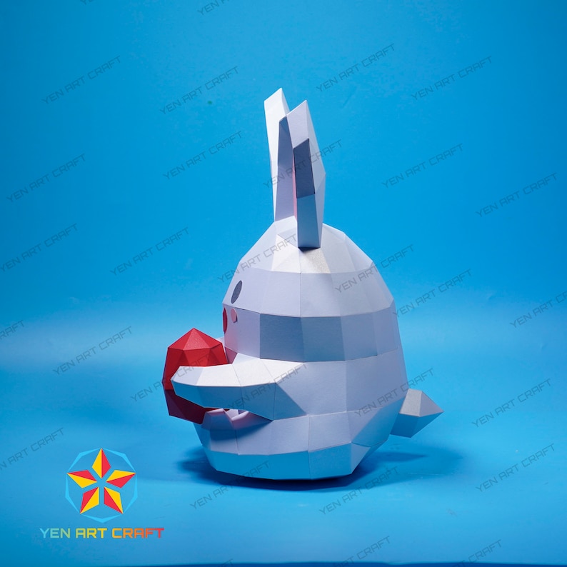 3D Bunny Easter Eggs Cute Rabbit Papercraft PDF Printable - Etsy