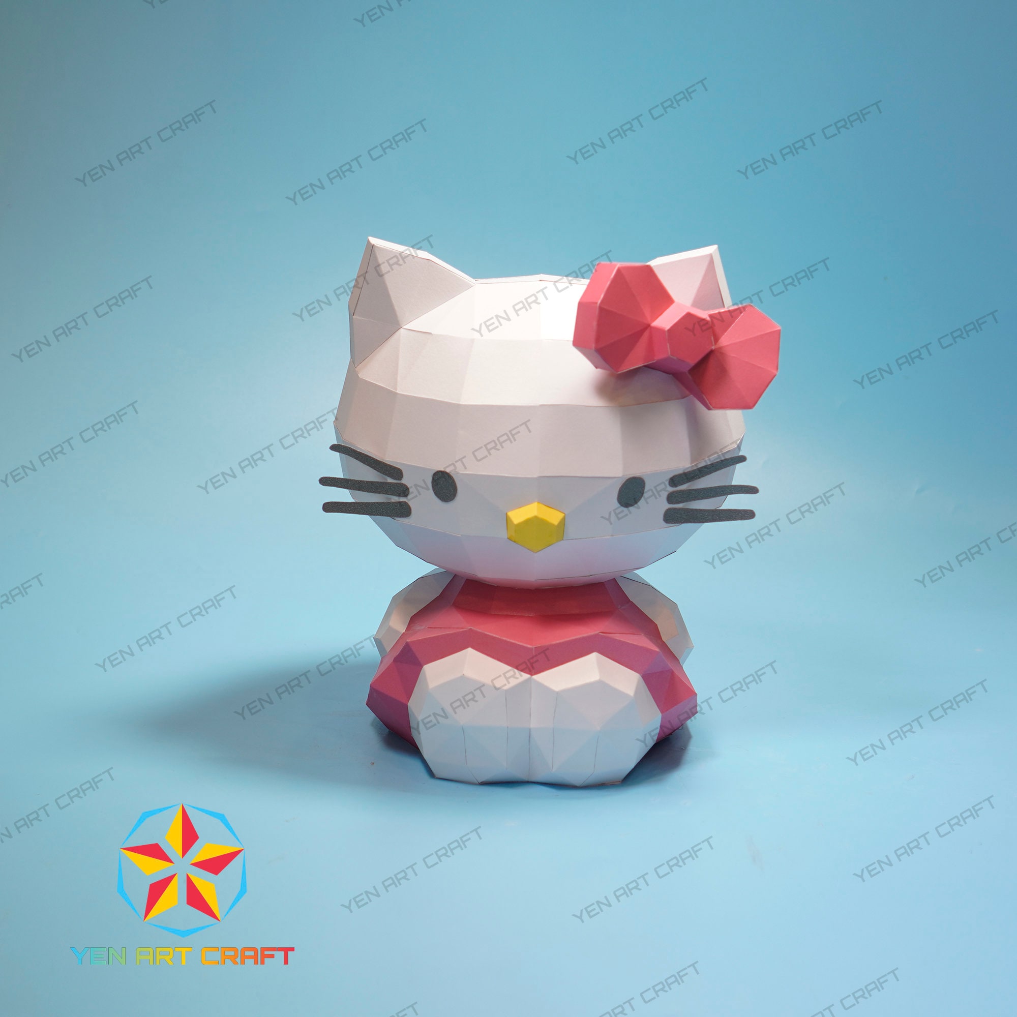 3D Papercraft Kawaii Kitty PDF SVG Template 3D Kitty Paper - Etsy UK