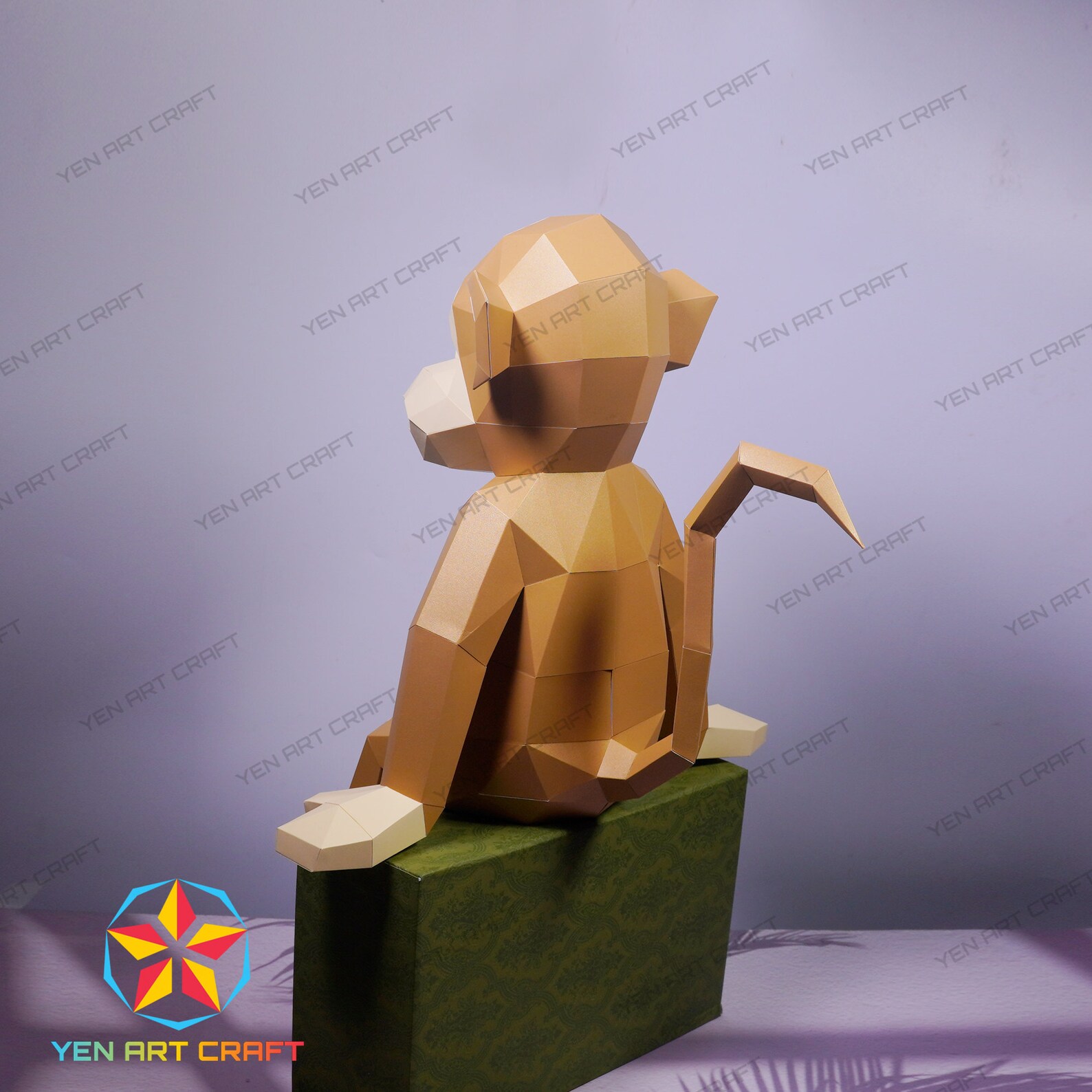 Papercraft Monkey PDF, SVG Template for Cricut Project - DIY Monkey ...