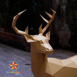 Papercraft Deer PDF for Printer, SVG Template for Cricut Projects, 3D ...
