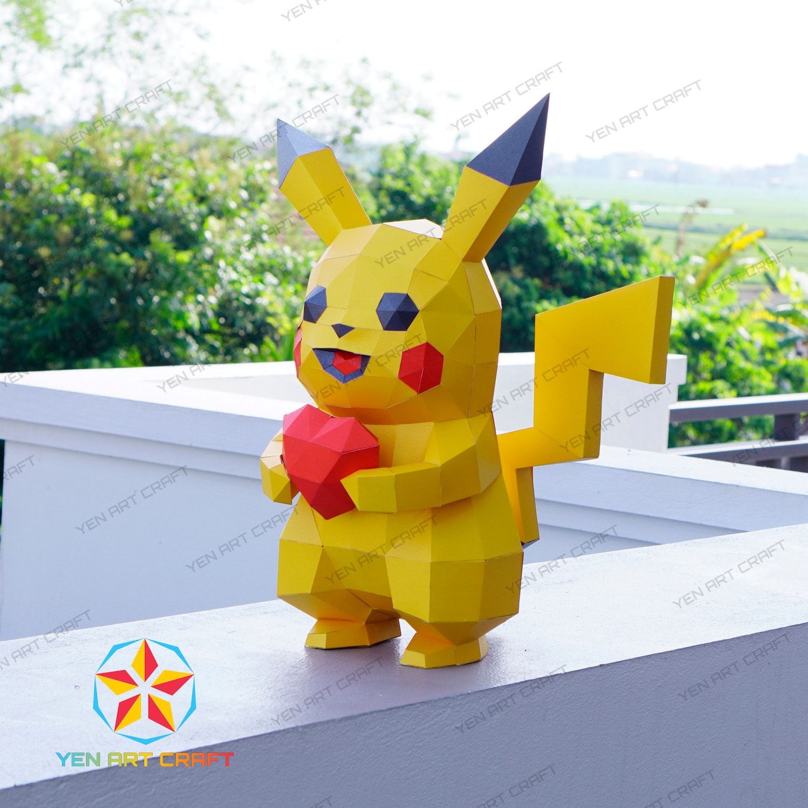 Pikachu Papercraft PDF, 3D SVG Template, Low Poly Pikachu, Diy Gifts ...