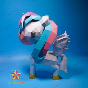 3D Papercraft Unicorn PDF, SVG Template, 3D Unicorn Paper Craft, Diy ...