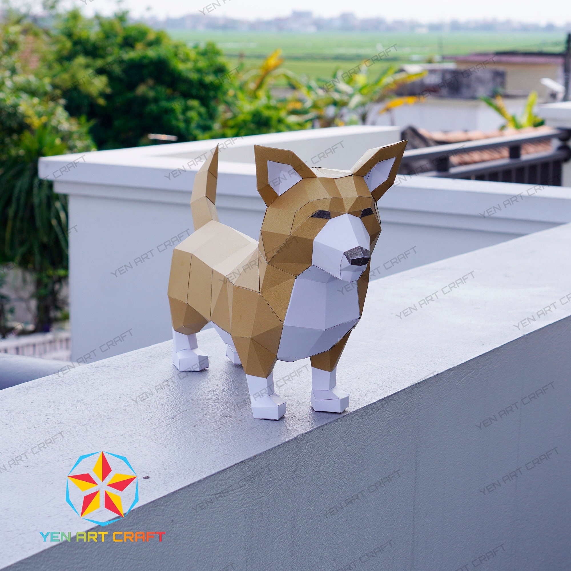 DIY Corgi Papercraft PDF SVG Template for Creating Corgi Paper - Etsy
