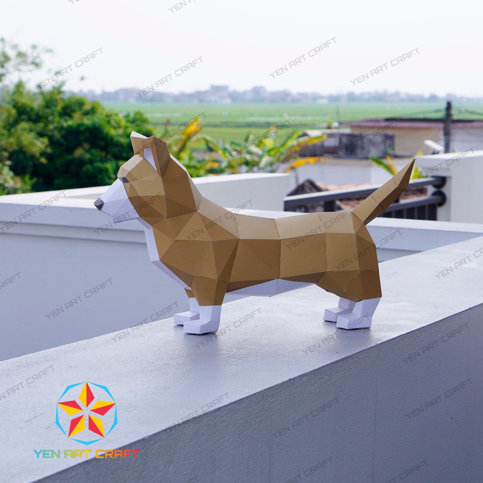 DIY Corgi Papercraft PDF SVG Template for Creating Corgi Paper - Etsy