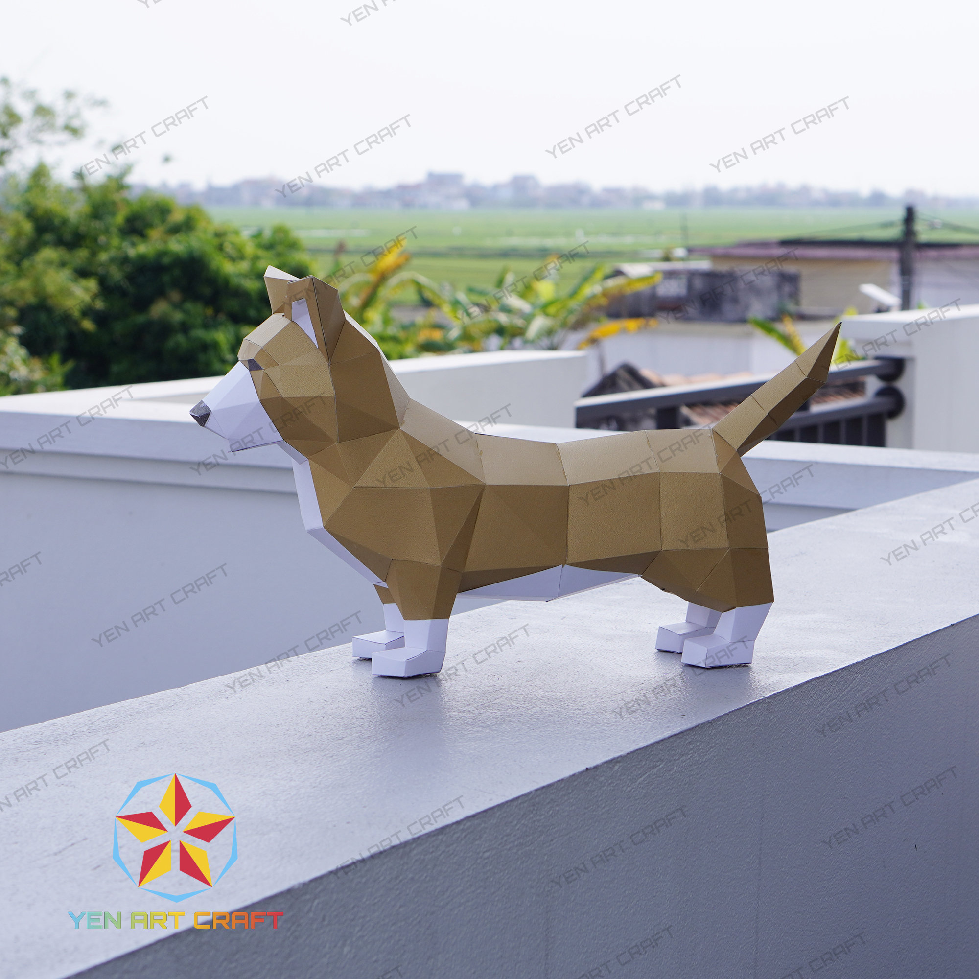 DIY Corgi Papercraft PDF SVG Template for Creating Corgi Paper - Etsy