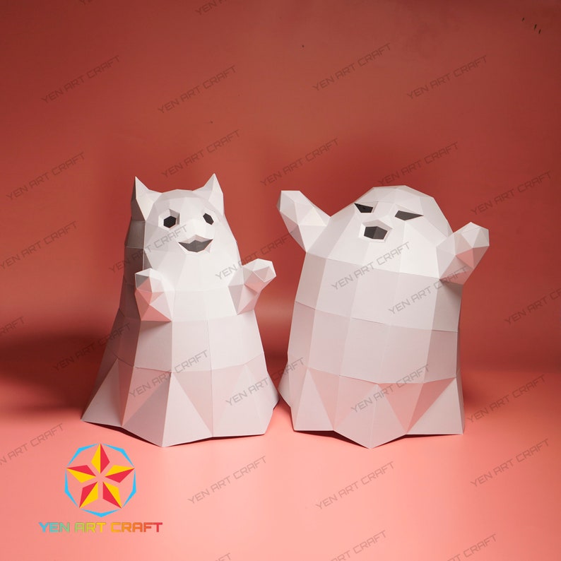 Pack 2 Ghost Papercraft PDF SVG Cricut Template Halloween - Etsy