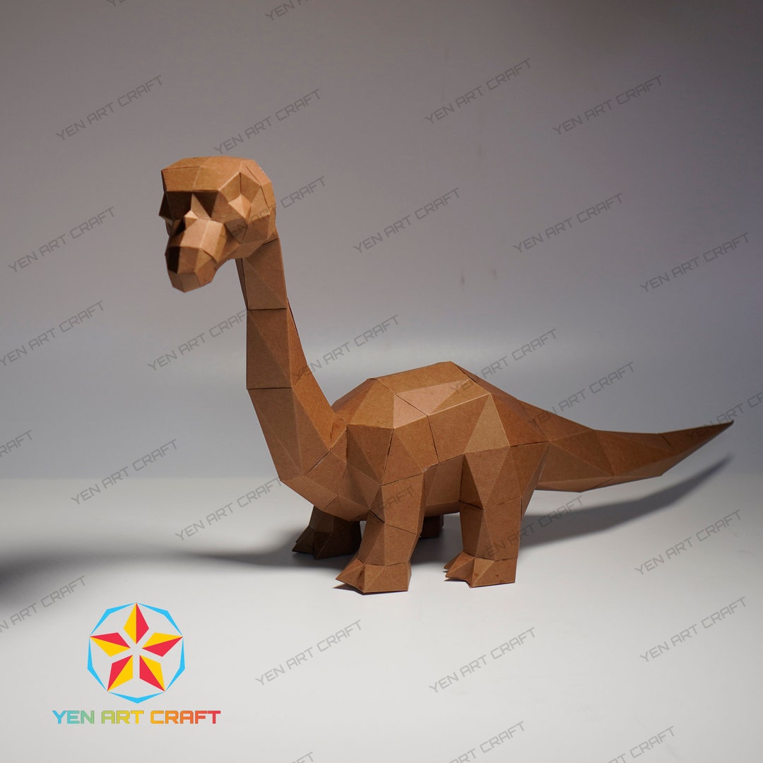 Diplodocus Carnegii Papercraft PDF, SVG Cricut Template for Creating 3D ...