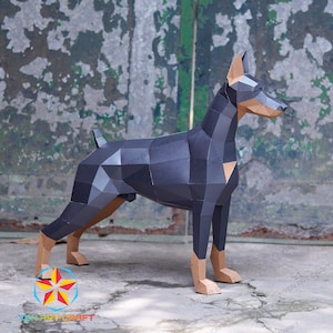 Papercraft Doberman Dog PDF, SVG Template for Cricut Project - DIY ...