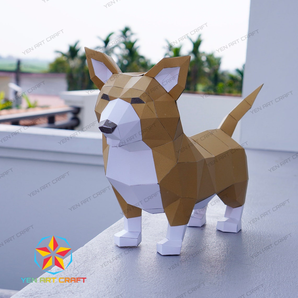 DIY Corgi Papercraft PDF SVG Template for Creating Corgi Paper - Etsy