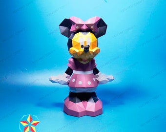 Mickey & Minnie Papercraft PDF, SVG, Dxf Template for Children's Room ...