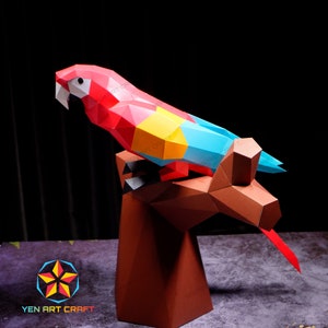 DIY Papercraft Parrot, Macaw PDF, SVG Template, 3D Macaw Paper Craft ...