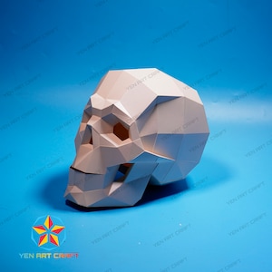 Skull Papercraft PDF for Printer, SVG for Cricut Projects, 3D Skull ...
