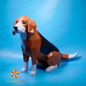 Papercraft Beagle PDF, SVG Template for Cricut Project - DIY Beagle ...
