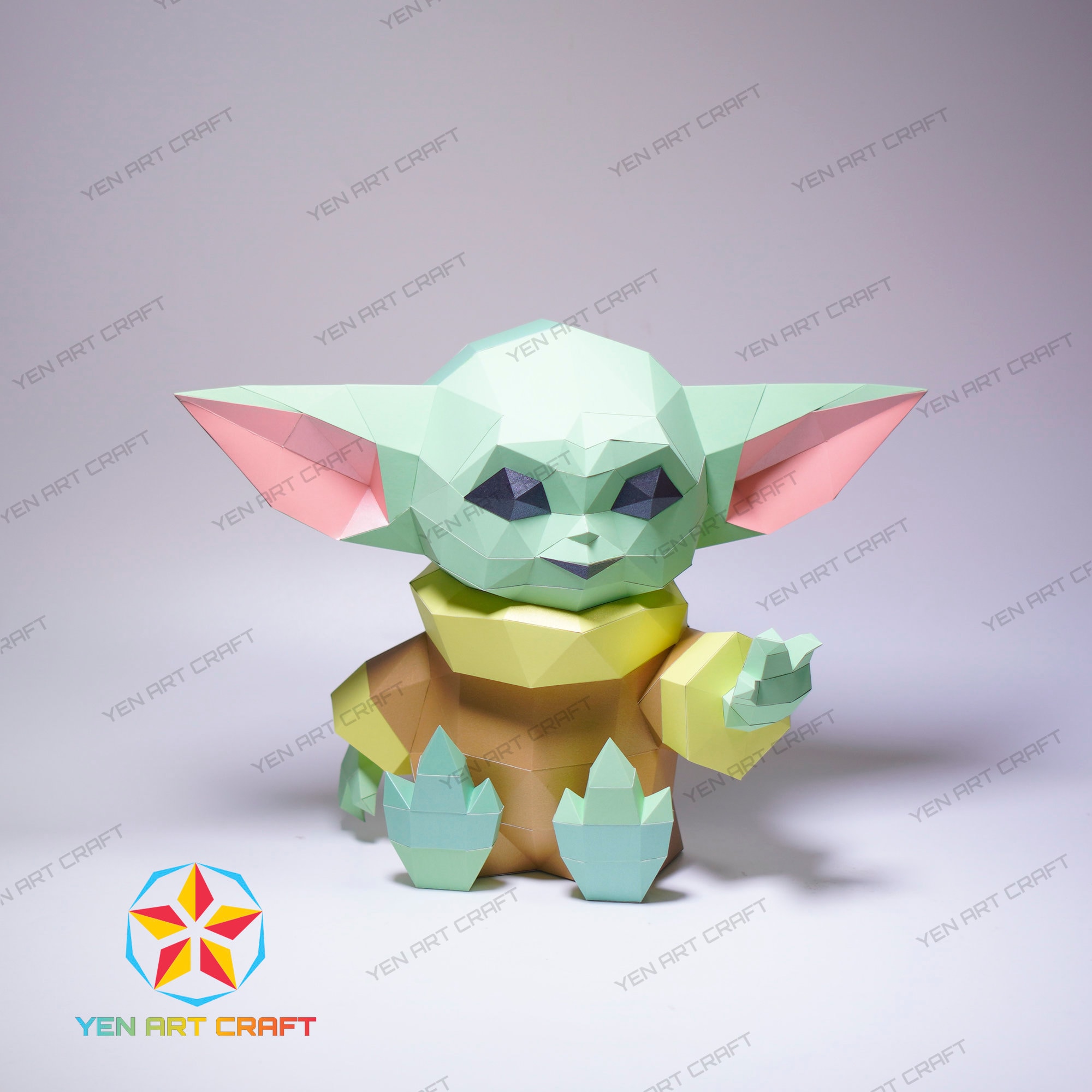 3D Papercraft Baby Yoda PDF SVG Template 3D Baby Yoda Paper - Etsy Canada