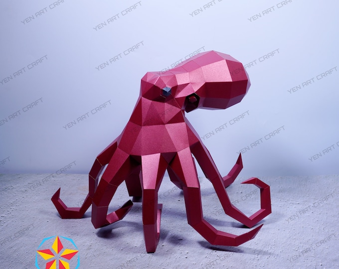 DIY Papercraft Octopus,octopus 3d Model,paper Toy,party Decoration ...