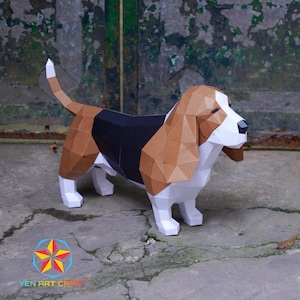 Papercraft Basset Hound Dog PDF, SVG Template for Cricut Project - DIY ...
