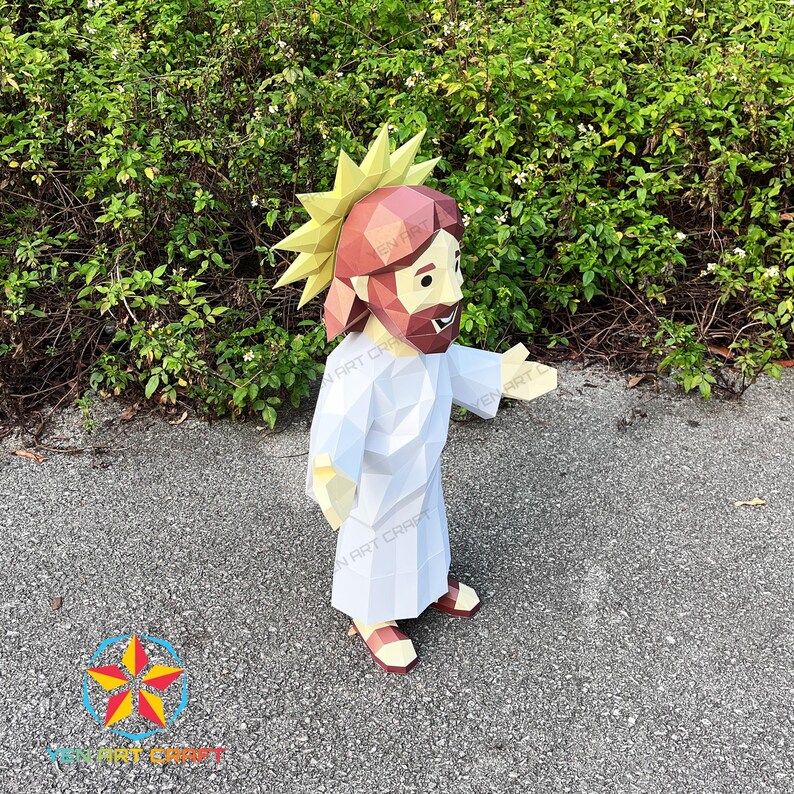 Risen Jesus Papercraft Template: Diy Low Poly Risen Jesus, 3D Paper ...