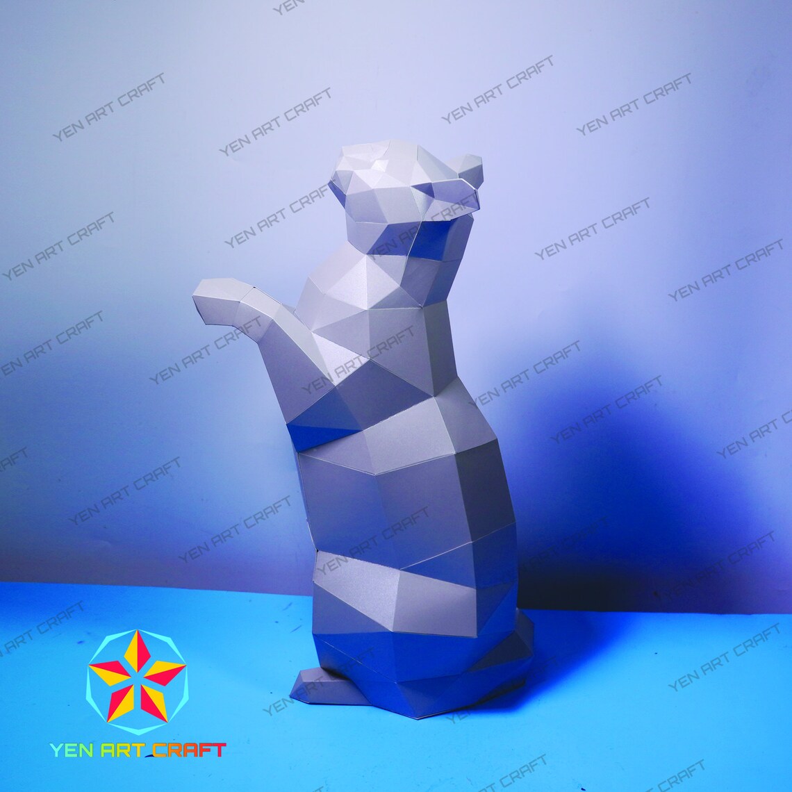 Papercraft Cat Standing up PDF, SVG Template for Cricut Project - DIY ...