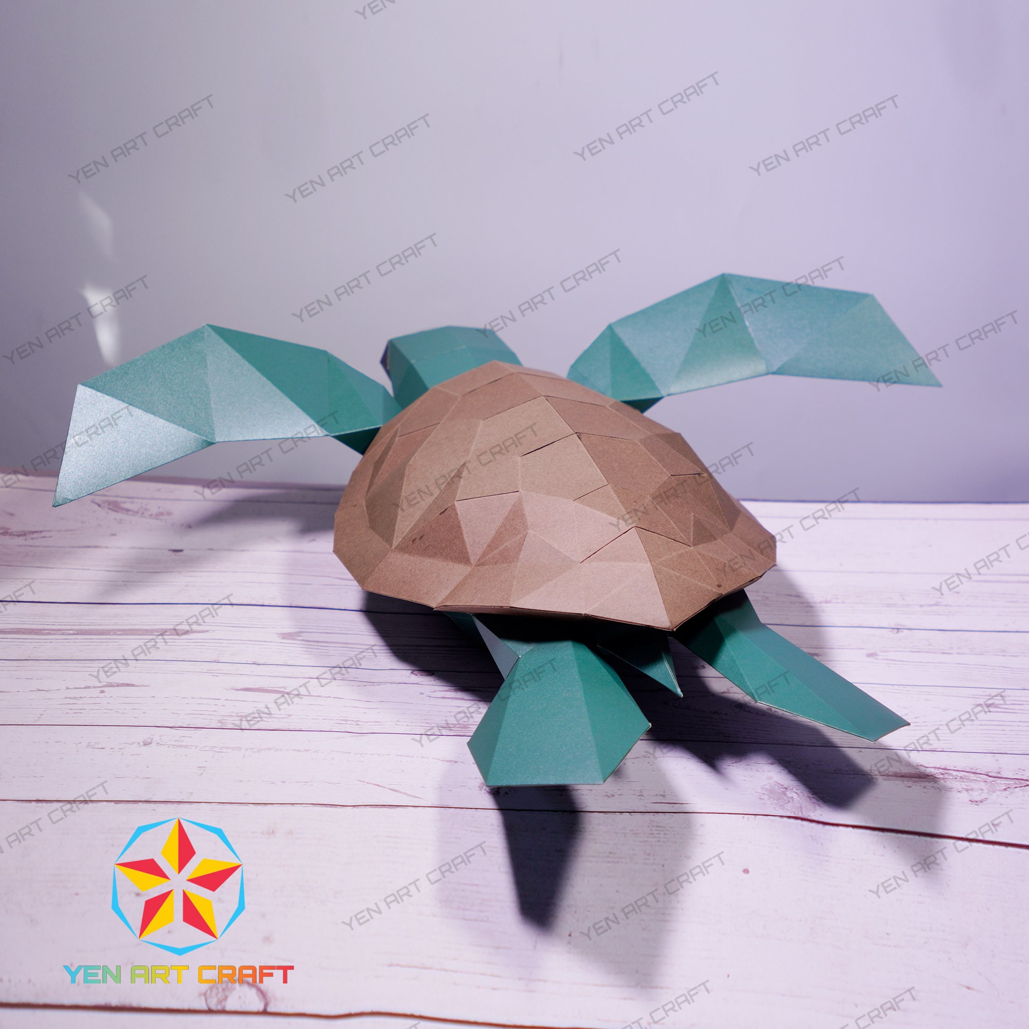 Papercraft Green Sea Turtle PDF, SVG Template for Cricut Project - DIY ...