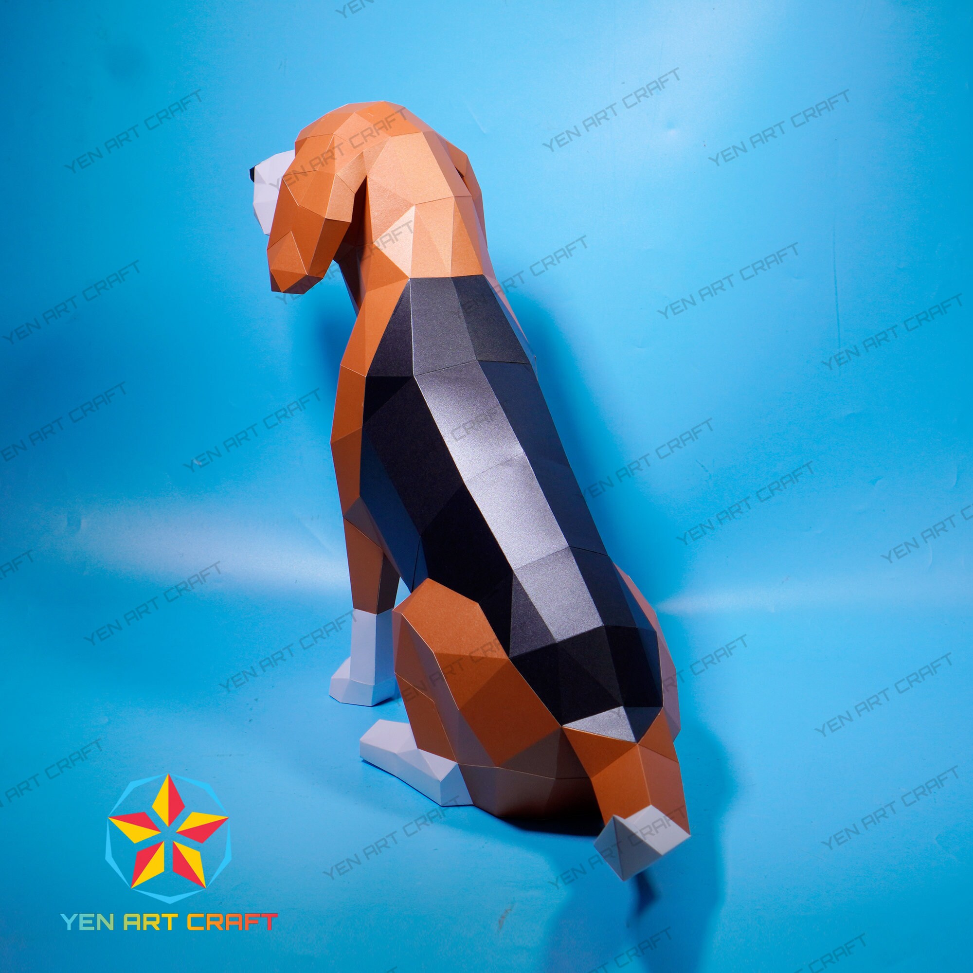 Papercraft Beagle PDF, SVG Template for Cricut Project - DIY Beagle ...