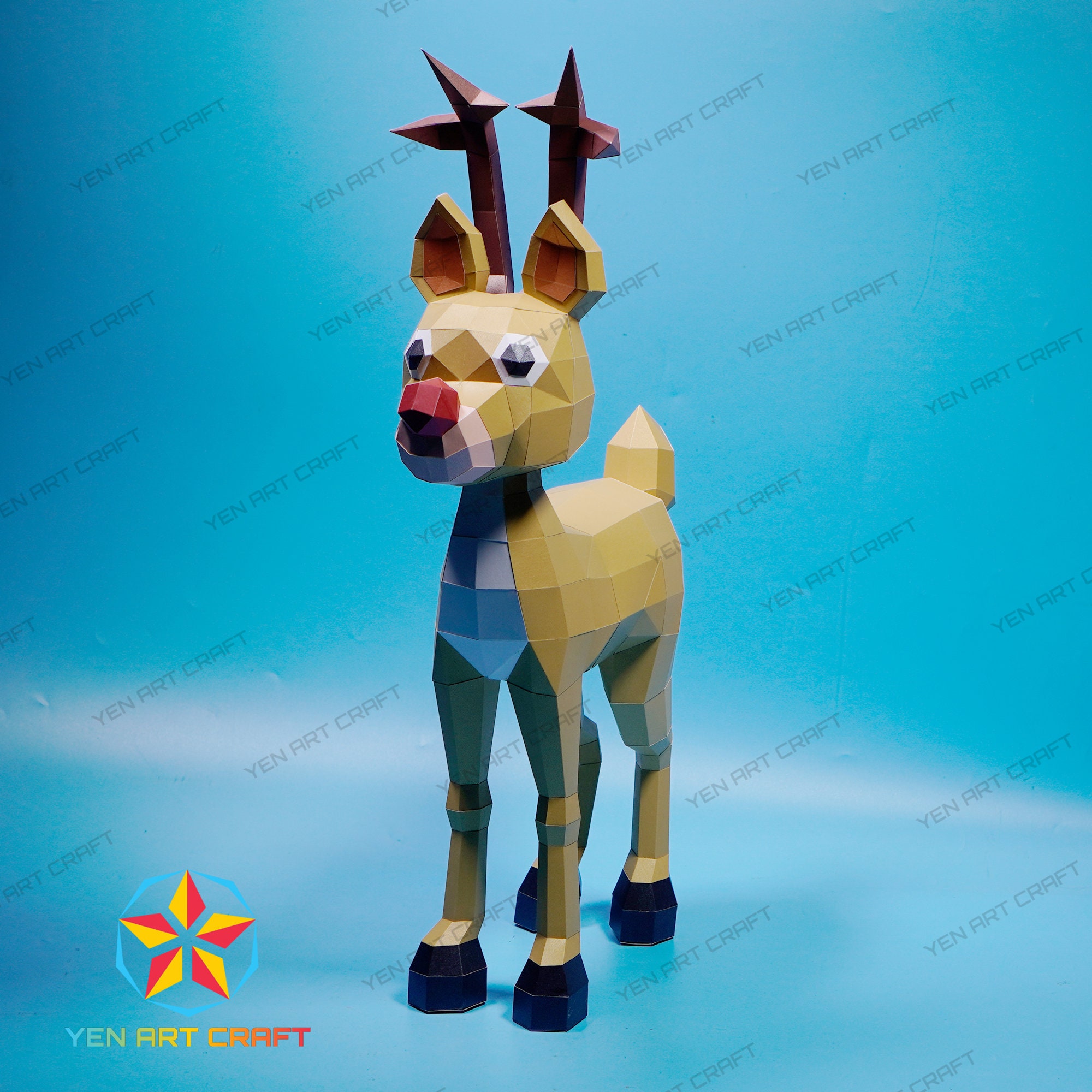 Papercraft Reindeer PDF for Printer, SVG Template for Cricut Projects ...