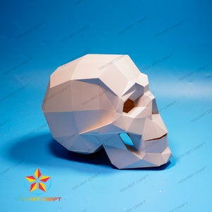 Skull Papercraft PDF for Printer, SVG for Cricut Projects, 3D Skull ...