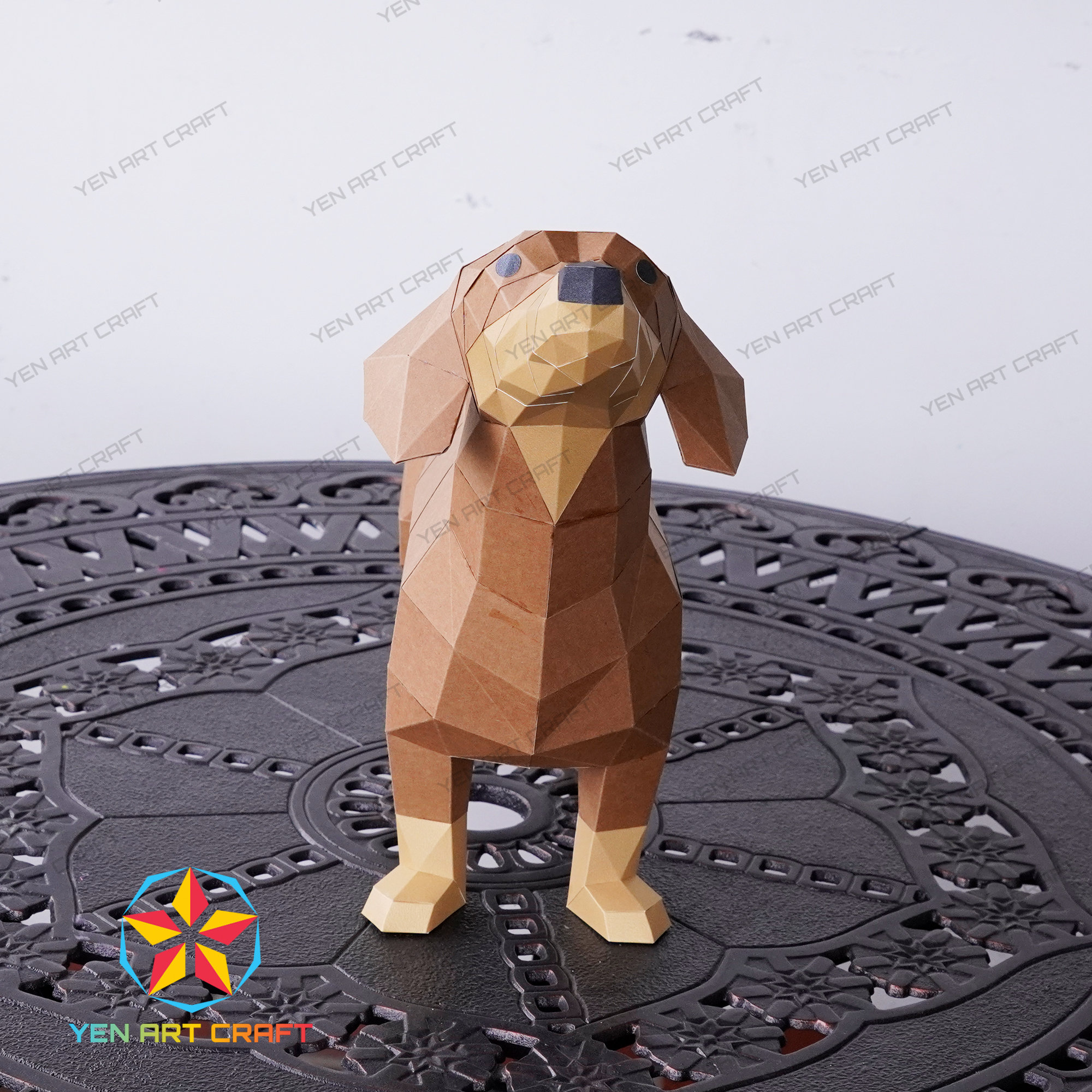 Papercraft Dachshund Dog PDF, SVG Template for Cricut Project - DIY ...
