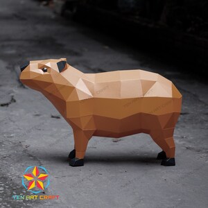 Papercraft Capybara PDF, SVG Template for Cricut Project - DIY Capybara ...