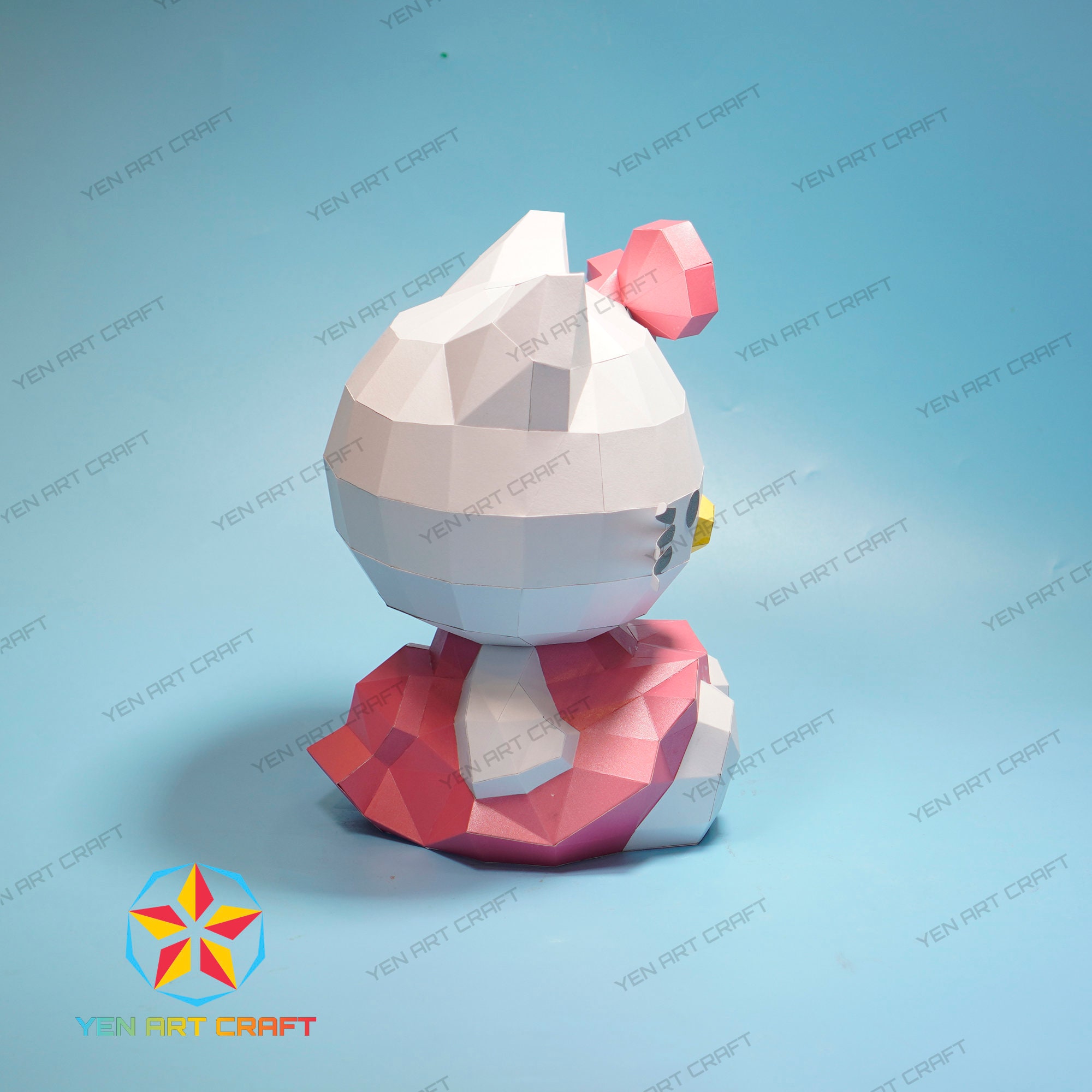 3D Papercraft Kawaii Kitty PDF SVG Template 3D Kitty Paper - Etsy UK
