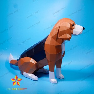 Papercraft Beagle PDF, SVG Template for Cricut Project - DIY Beagle ...