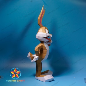 DIY Bug Bunny Papercraft PDF SVG Template for Creating 3D Bunny Paper ...