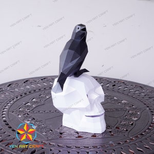 Papercraft Raven and Skull PDF, SVG Template for Cricut Project - DIY ...