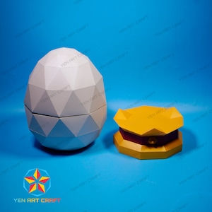 Lucky Easter Egg Papercraft PDF, SVG Template - 3D Egg Low Poly ...