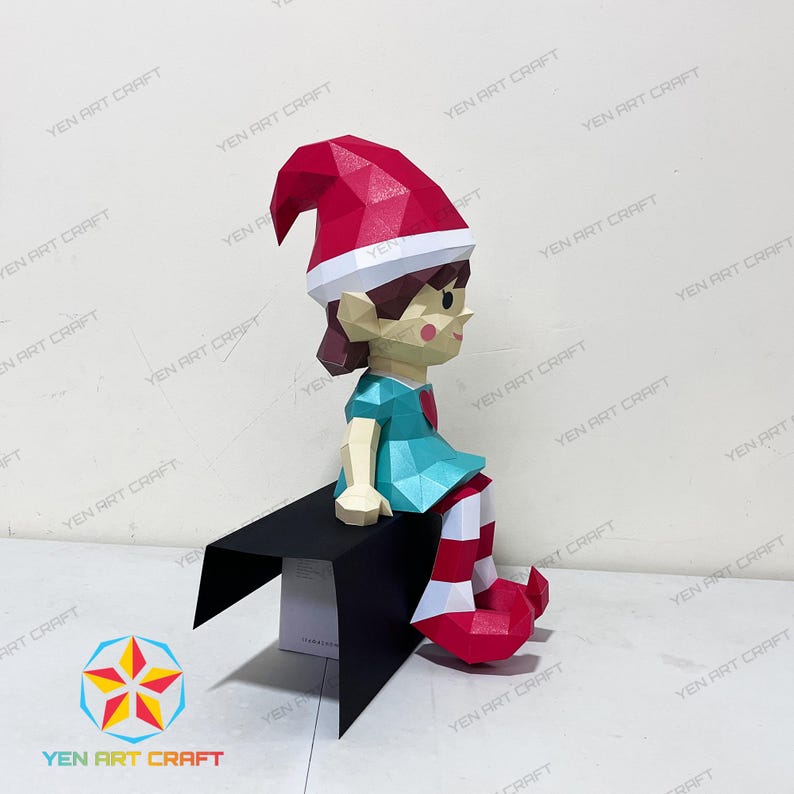 3D Female Elf Christmas Papercraft | DIY SVG PDF Template for Cricut ...