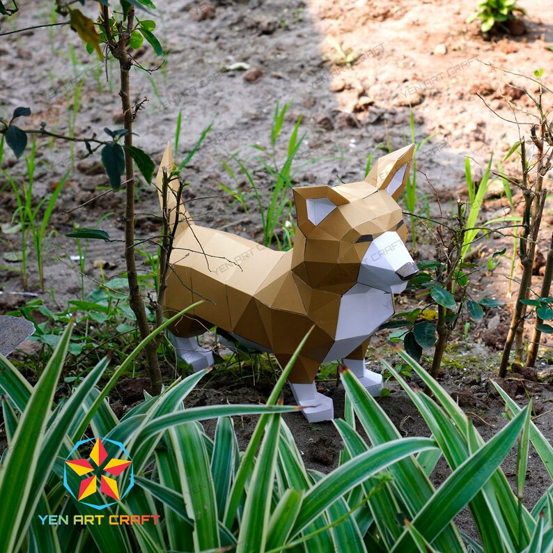 DIY Corgi Papercraft PDF SVG Template for Creating Corgi Paper - Etsy