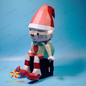 Papercraft Christmas Elf PDF, SVG Template for Cricut Projects, Printer ...