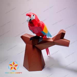 DIY Papercraft Parrot, Macaw PDF, SVG Template, 3D Macaw Paper Craft ...