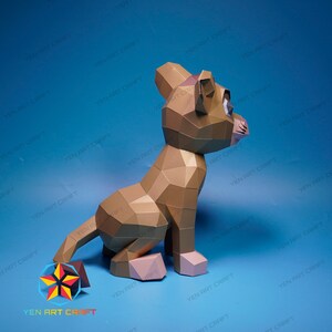 DIY Simba Papercraft PDF SVG Template for Creating 3D Simba Sitting ...