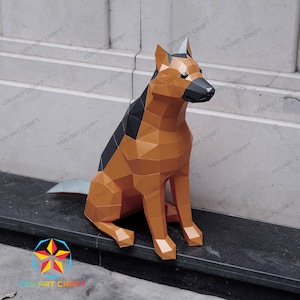 Papercraft German Shepherd Dog PDF, SVG Template for Cricut Project ...